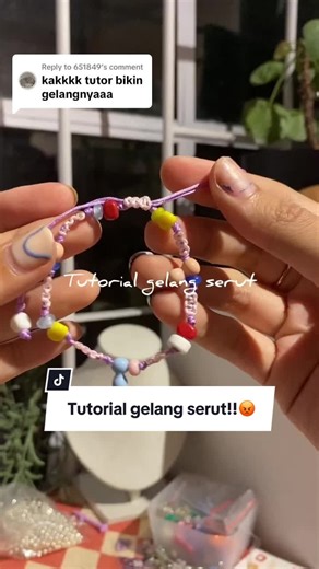Tutorial Membuat Gelang Serut Tali Giok - DIY Gelang Manik-manik