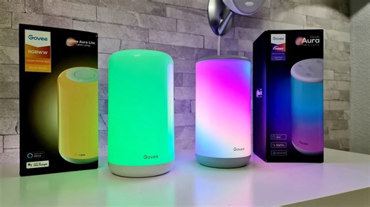 Govee Aura and Aura Lite Color Changing Table Lamps Unboxing and Demo