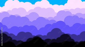 Moving Layers of Simple Clouds Overlaid Overlays Parallax Scrolling
