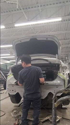 Changing back panel. CAR BODY REPAIR DENTING AND PAINTING