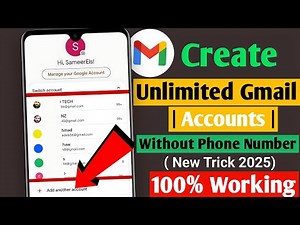 Create Unlimited Gmail Accounts Without Phone Number | Unlimited Gmail Account Create Method 2025