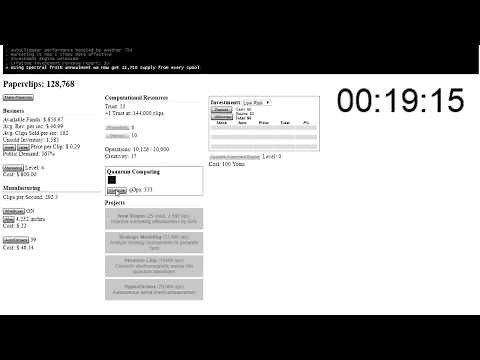 Universal Paperclips Speedrun - 1hr59min