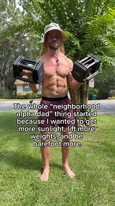Also… because I wanted to display dominance on my block. Real talk though, if you want to make a change and feel low on energy… start with strength training and getting ample daily sunlight. Add in some protein, proper hydration, and quality sleep and you’re winning. Shorts @rhone use “BENBARKER20” DBs @powerblockdumbbells Sign up today for a free 7-day trial to my daily workout plan with the link in my bio. Follow for alpha dad and fitness tips! ⬇️ Alpha Dad T-Shirts are LIVE with the link in m