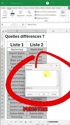 Comment comparer 2 listes sur Excel #excel #pourtoi #exceltips #comparer #astuce #exceltutorial