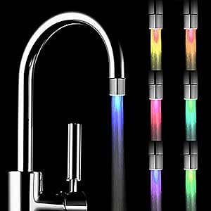 ZYTC 7 Color Changing LED Water Outlet Light Glowing Faucet Attachment for Kitchen & Bathroom Sink Decor(1PC)