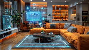 Smart Home Living Room with Home Automation Technology | Premium Stock Video Footage