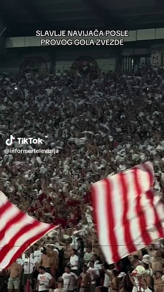 Slavlje navijača posle prvog gola Zvezde