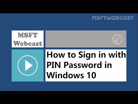 How to Sign in with PIN Password in Windows 10