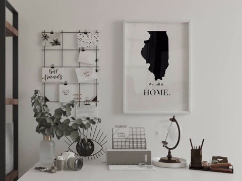 Illinois Travel Poster: Minimalist Illinois State Map Wall Art, Modern Printable Home Decor, US Black and White Print (digital Download) - Etsy