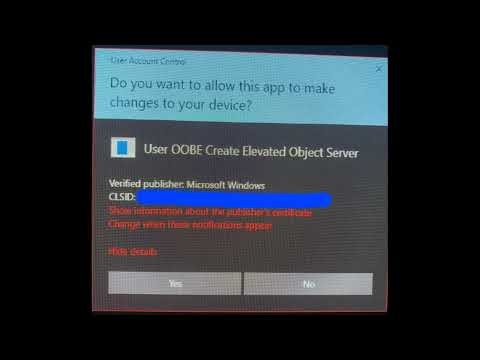User OOBE Create Elevated Object Server