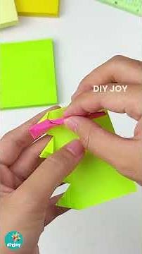 Make cute mini roses out of sticky notes paper 🌹No glue required #diy #craft