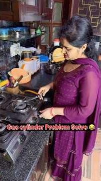 Gas cylinder ki problem solve 😂#funnyvideos #comedy #couple #viral #shortsfeed #trendingshorts