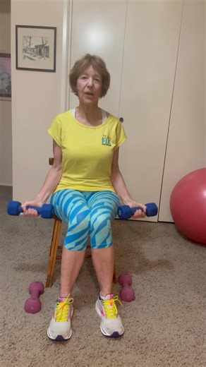 8.6K views · 337 reactions | Exercise you can do sitting down. Here are three different arm exercises. I said two sets, but you can do more than that if you’d like. Keep your abs tight even though you’re sitting. #armexercises #armexercisesforwomen #keepatit | Fit with Carol Stines | Facebook