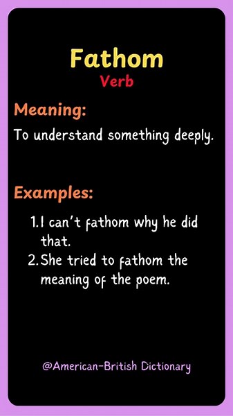 Fathom Meaning & Definition | Oxford Dictionary