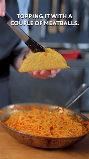 Binging With Babish on Instagram: "The always iconic spaghetti tacos from @icarly"
