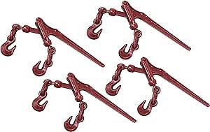 Mytee Products 4 Pack Lever Snap Chain Binder with Grab Hooks - 3/8" - 1/2" G70 9200 Lbs WLL Snap Binder - Lever Style Chain Binders for Flatbed Truck Trailer - Tie Down, Hauling, Towing Applications