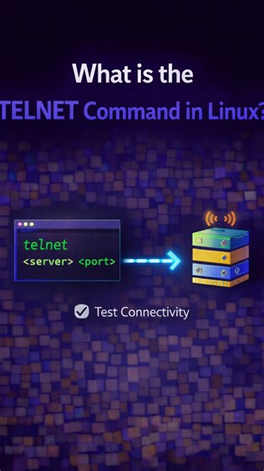 DevOps Gateway on Instagram: "What is the telnet command in Linux? telnet is used to test TCP connectivity to a specific server and port. It helps answer a simple but critical question: Is the service reachable? Although Telnet is not secure for logins, it’s still useful for debugging network issues like firewalls, ports, and service availability. If a connection works with telnet, the network path is open. A classic troubleshooting tool every Linux and DevOps engineer should understand. Save th