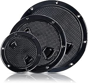 Smartmarine Boat Hatch Black 4" 6" 8" Round Non Slip Inspection Hatch w/Detachable Cover for Marine Boat Yacht