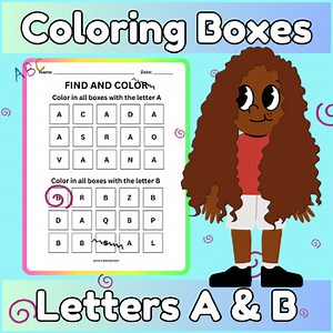 Find and Color: Letter A and Letter B (Learning the Alphabet)