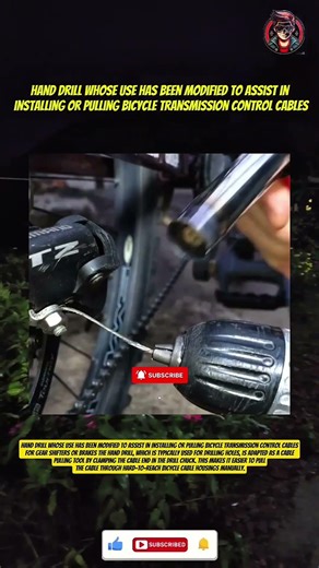 Bike Cables Difficult to Install? Your Hand Drill is a Magic Solution! #DIYBike #tools #diy #fyp