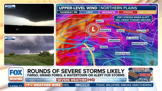 4.3K views · 67 reactions | ⛈️ SEVERE WEATHER HQ: Hurricane-force wind gusts, tornadoes and large hail are all threats from severe thunderstorms that pop up in the northern Plains and Upper Midwest today. More: https://www.foxweather.com/weather-news/severe-storms-northern-plains-midwest-derecho-threat | FOX Weather | Facebook