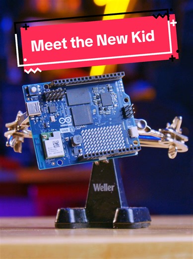 Meet the New Kid: the UNO Q by @Arduino! We only just met, but I think we're gonna be friends. 😎 Stay tuned to see the chocolate friendly Valentine's Day project I made with it! Learn more about the Arduino UNO Q here: https://arduino.cc/products/uno-q-4gb #sponsored_by_arduino #arduino #engineeringdesign #facialrecognition #valentinesday