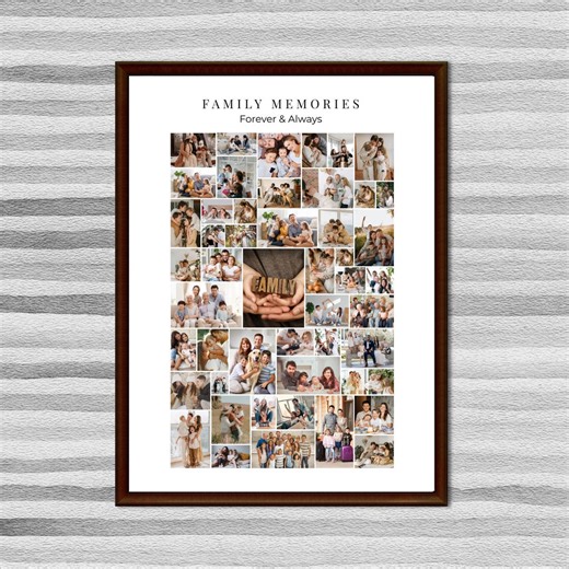 50 Photo Collage Poster Template | Memorial, Wedding, Birthday | Canva Editable, Printable Digital Download - Etsy