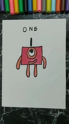 How to Draw Number ONE from Number Blocks / Super Kids Drawing