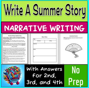 Summer & Winter Realistic Narrative Story Writing & Mapping for 2nd & 3rd Grades