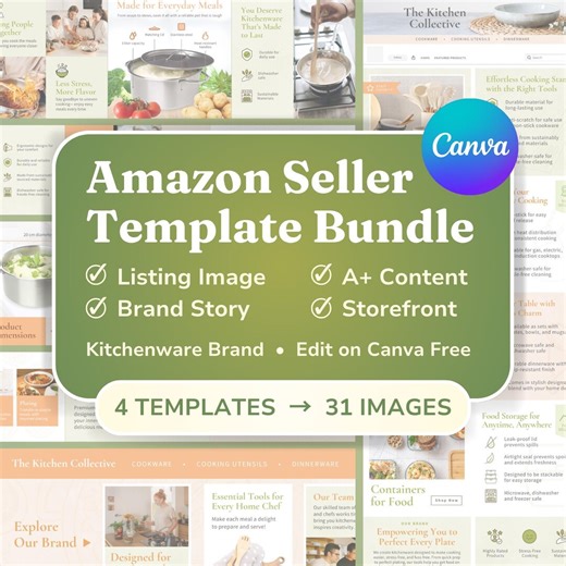 Amazon Seller Canva Template Bundle: Storefront, Listing Image, Brand Story & A  Content (Digital Download)