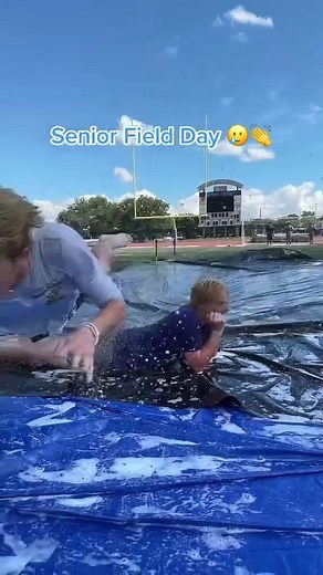 Giant Slip n Slide at School 😱😁 #shorts