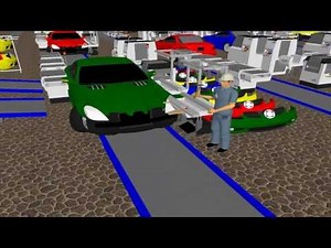 Simio Simulation - Suppliers Factories & a Car Assembly Line - ROGLE (Univ. Pol. Valencia)