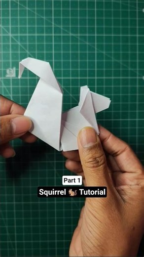 Origami Squirrel 🐿️ Part 1 | Easy Paper Animal Start ✂️ | Foldiqo Shorts