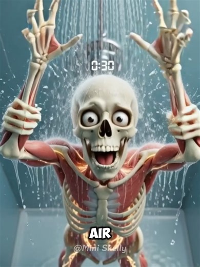 What happens to your body if you take cold showers everyday for 30 days? #coldshower #shower #skeleton #skeletonanimation #3danimation