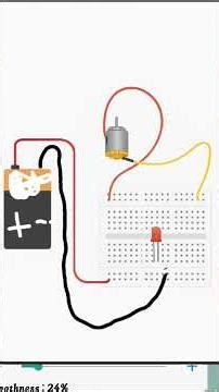 how to make led light and DC motor powerswitch with breadboard and 9v battery #breadboard #TinkerCad