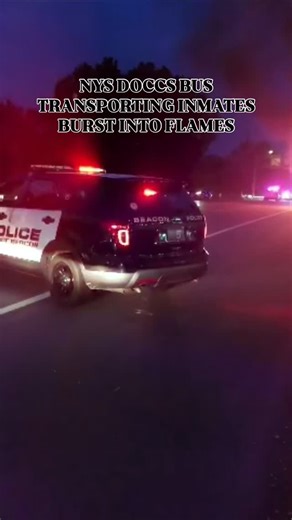 A New York State Department of Corrections Bus transporting Inmates burst into flames just 5 minutes from their destination. | Mark Angel Pagan