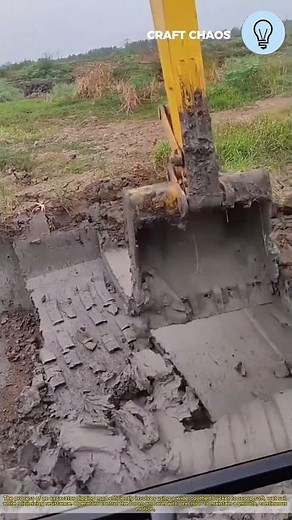 The process of excavator digging mud efficiently