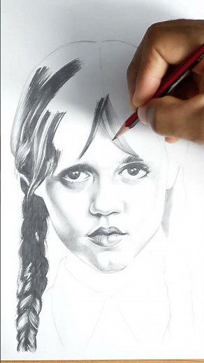 #shorts || Wednesday Addams Pencil drawing sketch