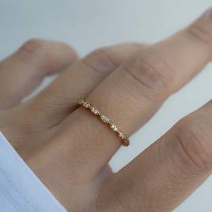 Eternity Band, Minimalist Ring, Stacking Ring, Eternity Ring, Stacking Ring, Diamond Ring, Dainty Ring, Wedding Band, Gift for Her Gold Ring - Etsy