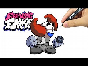 How to draw tricky phase 0, How to draw friday night funkin characters, how to draw tricky the clown