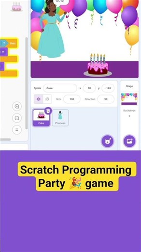 Scratch Programming party🎉 game #ctutoriabynaziasohail