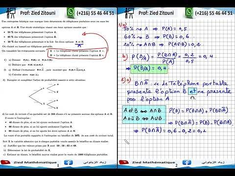 08 - Probabilités . Correction Exercice. Bac Math / Science / Technique / Info / Eco.