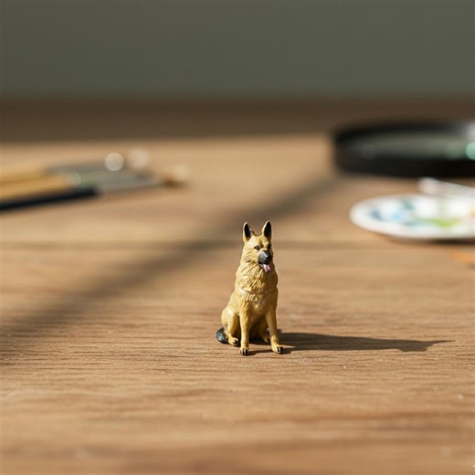 Mini German Shepherd Figurine, Tiny Resin Dog Statue, Small Sitting Puppy Miniature, Dollhouse Pet Decor - Etsy