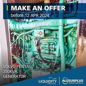 350KVA GENERATOR AUCTION | Liquidity Services SA | Closing 12 April | https://www.allsurplus.com/events/26575 Saldanha Bay, Western Cape, ZAF Secure pre-approved bank finance, contact Mathilda Fourie on 082 337 2210 | www.auctionfinance.co.za #AuctionFinance #CapeTown #LiquidityServices Auth. FSP34936 | Auction Finance Pty Ltd