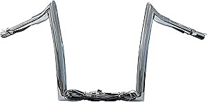 Pre Wired Dominator Industries 1 1/4 Inch Road Glide Meathook Ape Hanger Handlebars, 10 Inch Rise, Classic Chrome Compatible With 2015-2023 Harley Road Glide