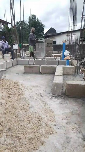 Laying of blocks from DPC level. 4 Units - 3 bedroom Apartments #construction #concretework #celebrityengineer #facebookreels | Engr Emmanuel ThankGod