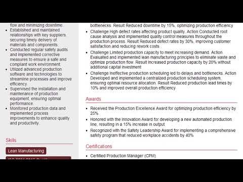 How to Create a Production Manager Resume in 2 Mins | ResumeGemini