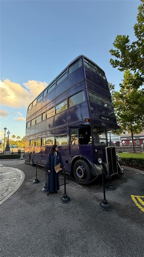 alwayscathee⚡️wizarding world on Instagram: "heading to the leaky cauldron, that’s in london. who’s coming with? 🚌💜 📍 The Knight Bus just outisde of Diagon Alley Wizarding World of Harry Potter Universal Studios Orlando #harrypotter #knightbus #diagonalley #leakycauldron #universalstudiosorlando"