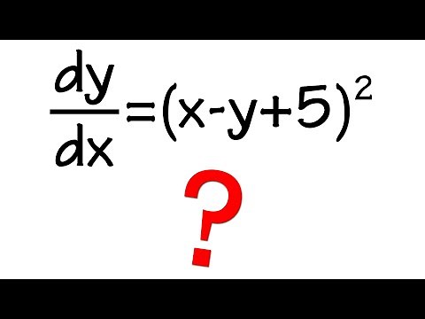 Solve a differential equation by substitution: dy/dx=(x-y+5)^2 (answer on WolframAlpha)