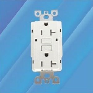 [Hot Item] Modern White Screwless Plastic Panel 15A 125V LED Light Duplex Indoor GFCI Wall Outlet/Socket